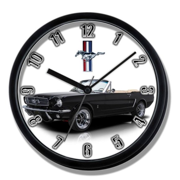 Clock | Wall Decor | 965 Ford Mustang Black Convertible Clock New ...